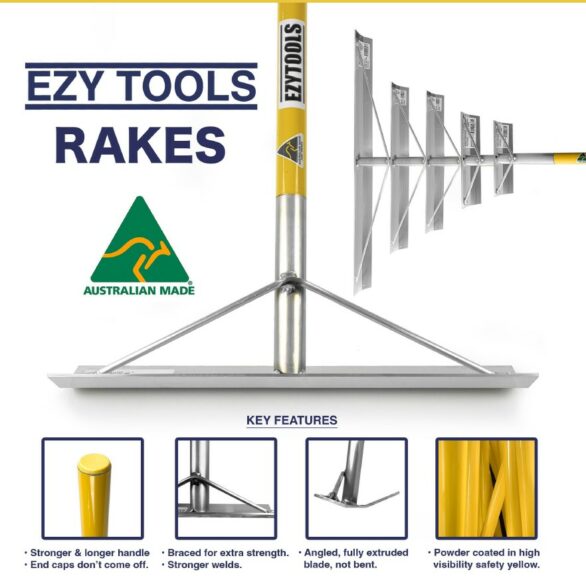 EzyTools Concrete Rake 500mm | Australian Slate-Crete Supplies